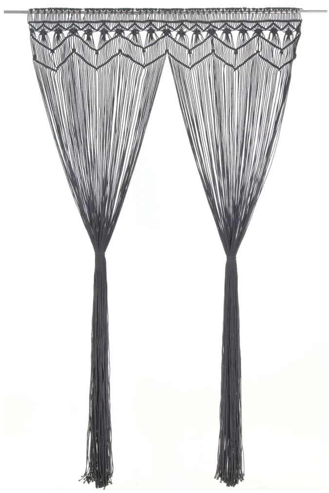 Macramé závěs antracitový 140 x 240 cm bavlna 323994