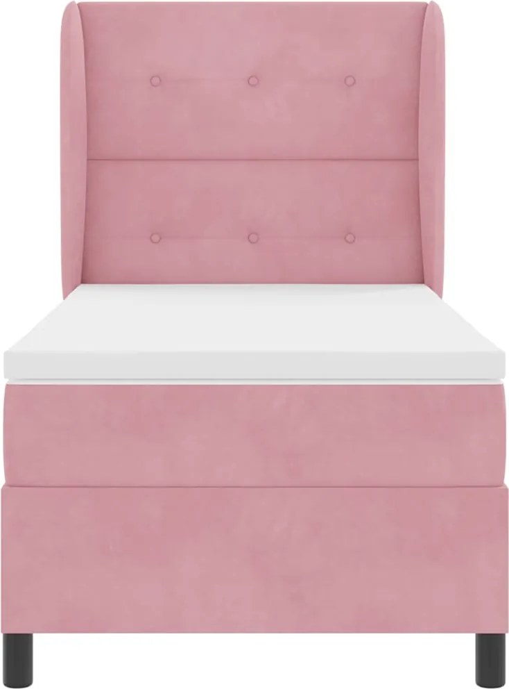 Postel s boxspringem s čelo Růžová 200 x 80 cm samet 3340903