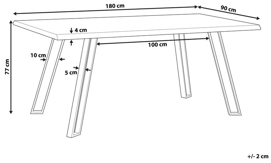 Jídelní stůl 180 x 90 cm GRAHAM světlé dřevo Beliani