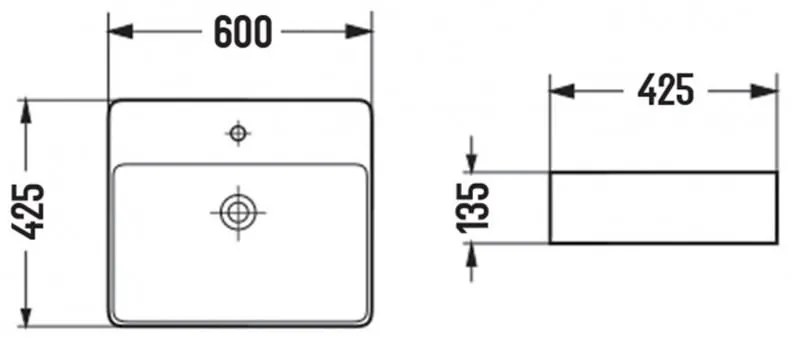 Mexen LARA umyvadlo, 60x42 cm, černá-matná, 21166085