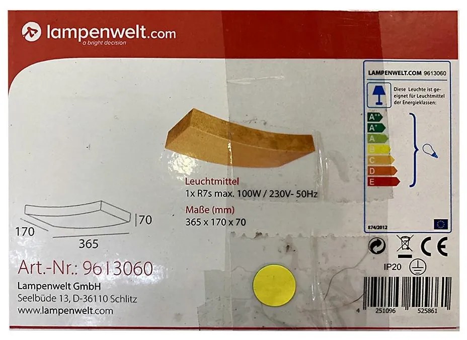 Lampenwelt - Nástěnné svítidlo BERRA 1xR7s/100W/230V