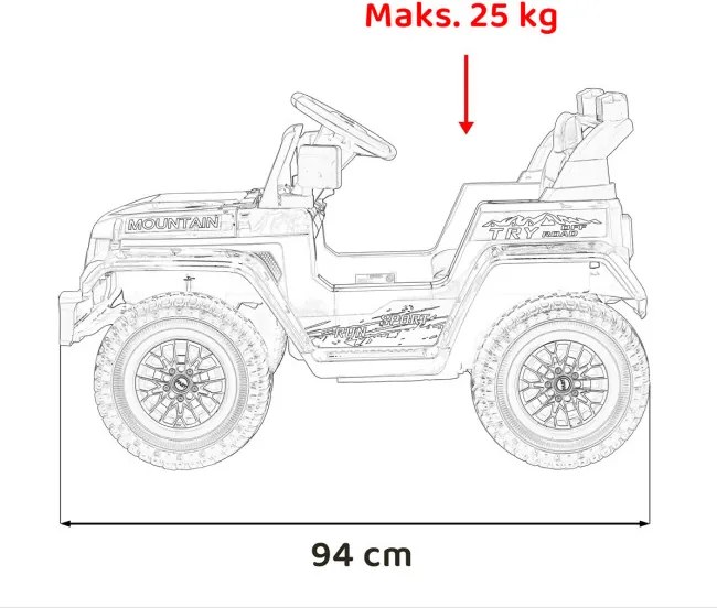 Elektrické autíčko Off Road MOUNTAIN zelené