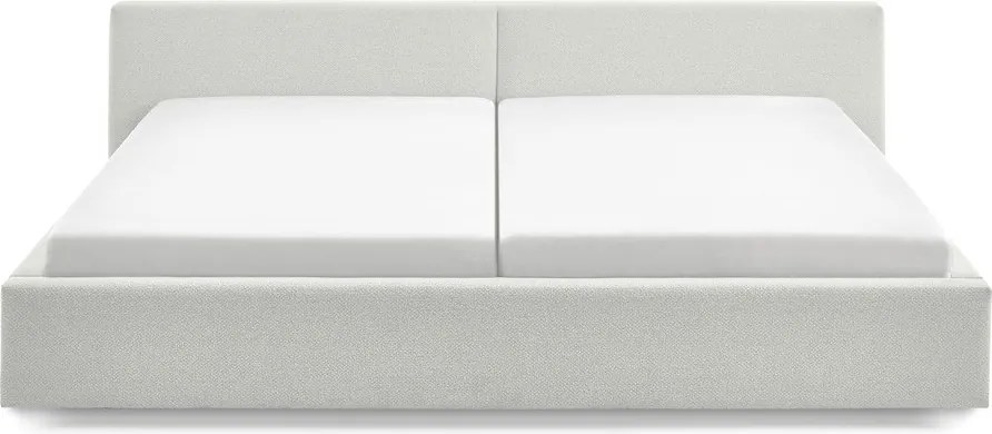 Bílá čalouněná dvoulůžková postel s úložným prostorem s roštem 200x240 cm Cube – Meise Möbel
