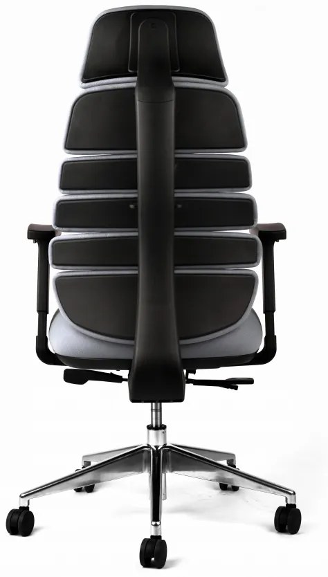 MERCURY STAR Kancelářská ergonomická židle SPINE s podhlavníkem — látka, nosnost 130 kg Šedá