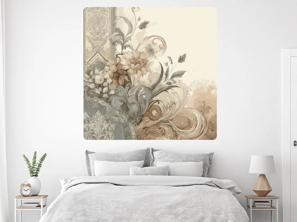 Vintage design textilní přelepitelná samolepka na zeď šíře 45 cm