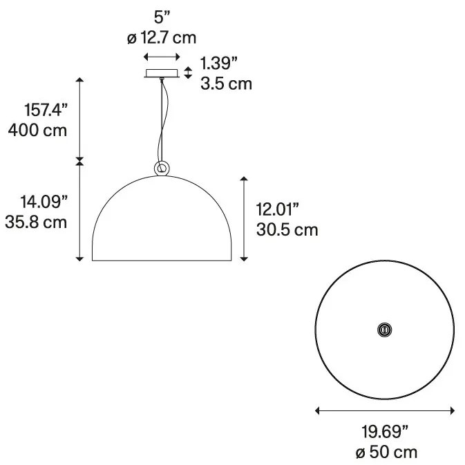 Diesel 50221 3100 Urban Concrete 50, tmavě šedé závěsné svítidlo s očkem, 1x25W E27, prům. 50cm