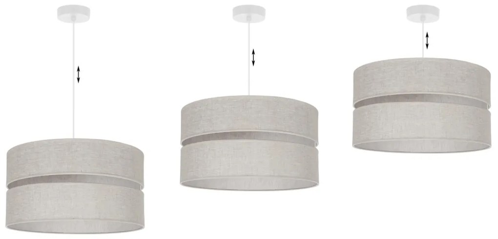Závěsné svítidlo Jen, 1x světle béžové textilní stínítko, (fi 40 cm), w