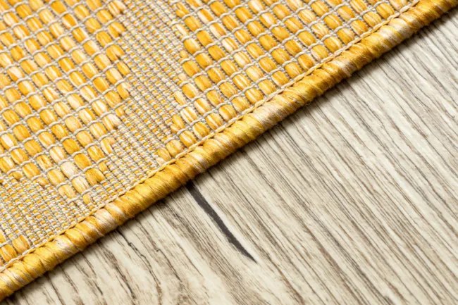 Koberec šňůrkový SIZAL PATIO ploské tkaní 3075 romby žlutý/béžový
