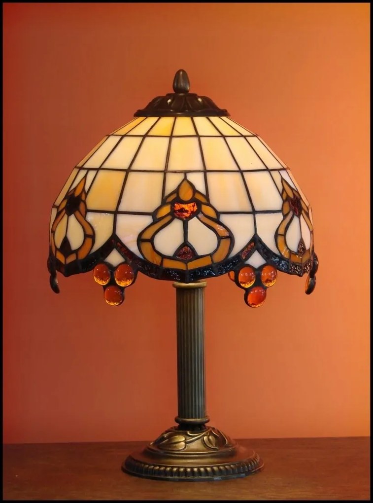 noční vitrážová stolní lampa Roco H-34 cm