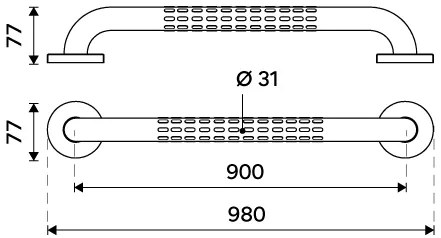 Nimco Nerezové madlo rovné 900 mm - BM 9090-10