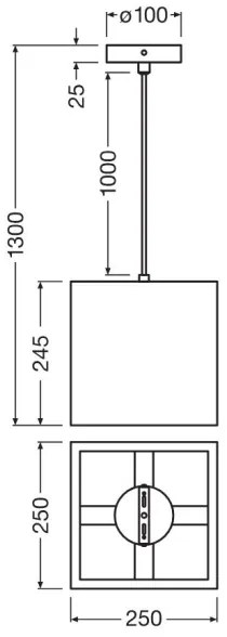 Ledvance - Lustr na lanku DECOR CARDBOARD 1xE27/15W/230V 25x25 cm