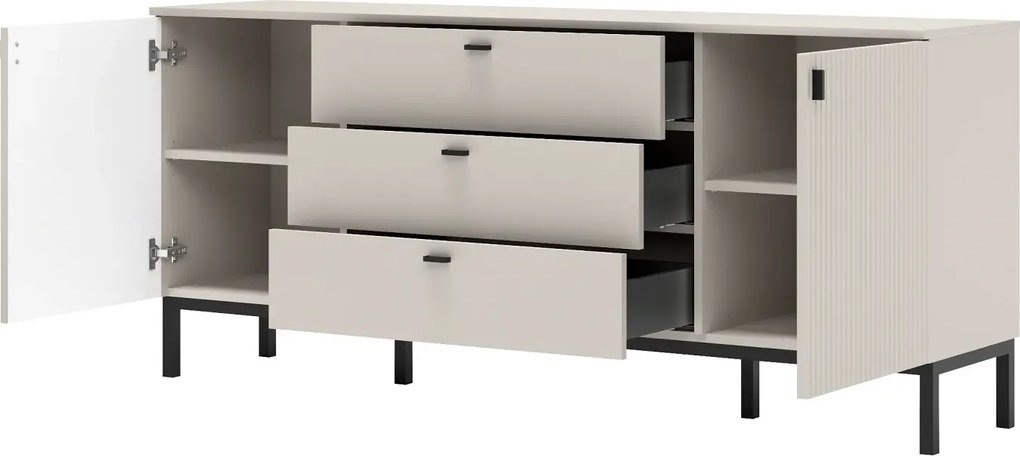 Komoda Korfu 03 167 cm kašmír/černý