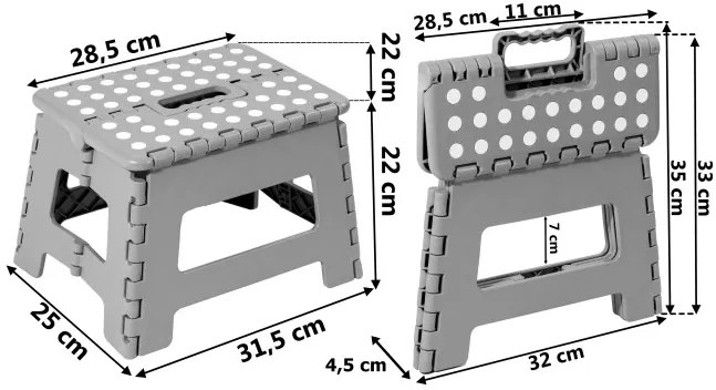 Skládací židle AMIGO šedá velikost M
