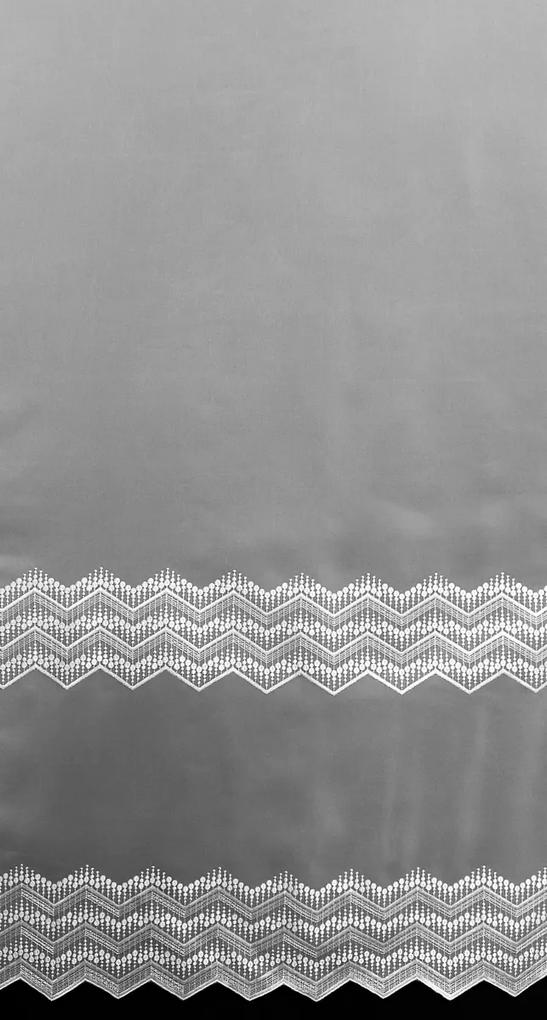 Mantis voálová záclona 515/601 vyšívané špičky, s bordurou, bílá, výška 110cm ( v metráži)