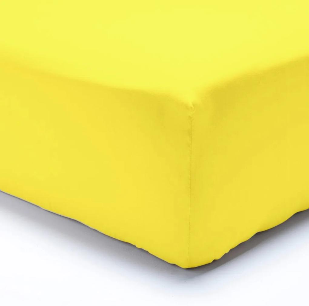 Polášek Jersey prostěradlo na vysokou matraci (až 30cm), 140x200cm, na dvoulůžko žluté