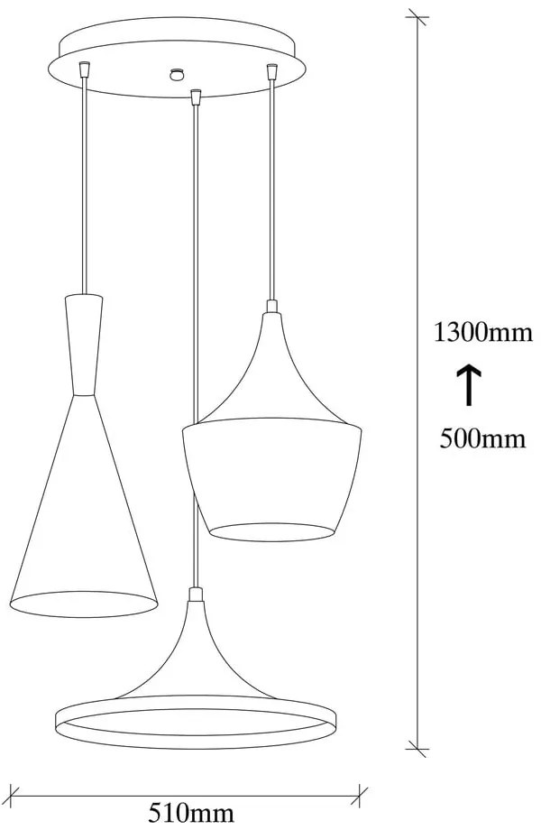 Černé/v měděné barvě závěsné svítidlo s kovovým stínidlem ø 51 cm Elmas – Opviq lights