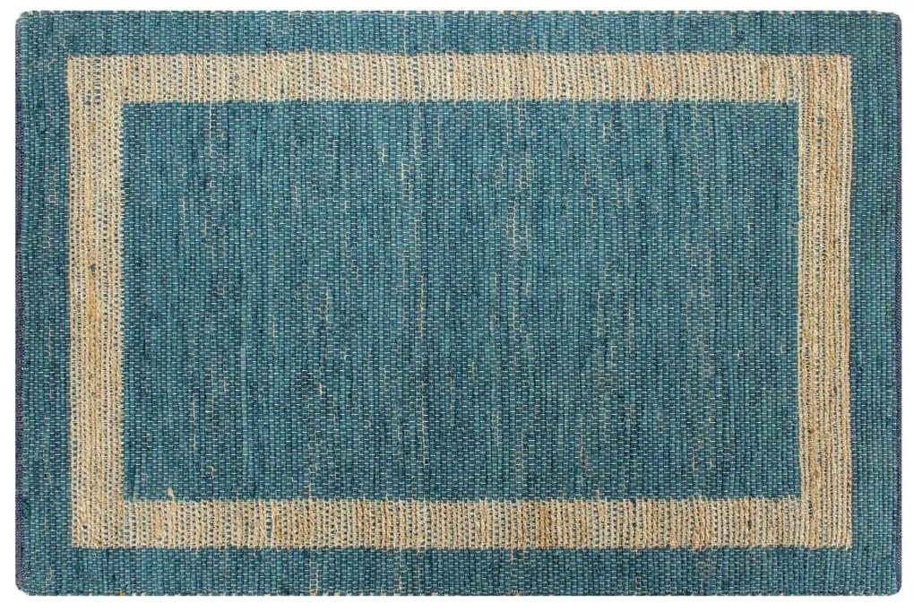 Ručně vyráběný koberec juta - modrý | 160x230 cm