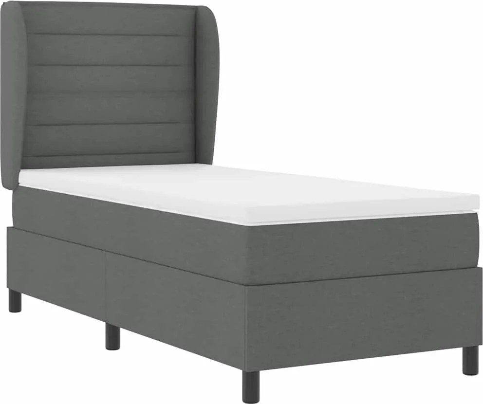 Postel s boxspringem s matrací Tmavě šedá 80 x 200 cm textil 3340467