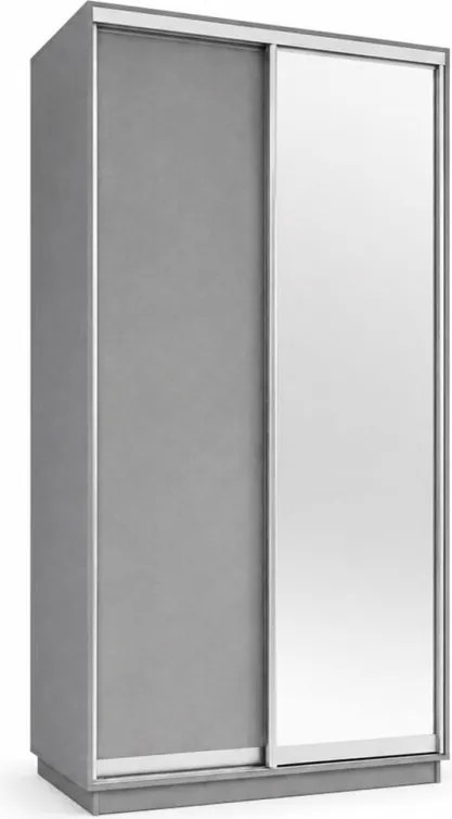 Skříň s posuvnými dveřmi 1200x2200x600 1LTD 1 Zrcadlo šedá myška, profil stříbrný