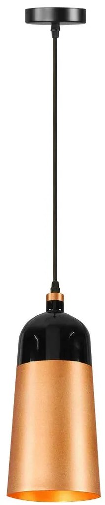 Toolight Fox B, závěsná lampa 1xE27 APP196-1CP, černá-růžové zlato, OSW-00177