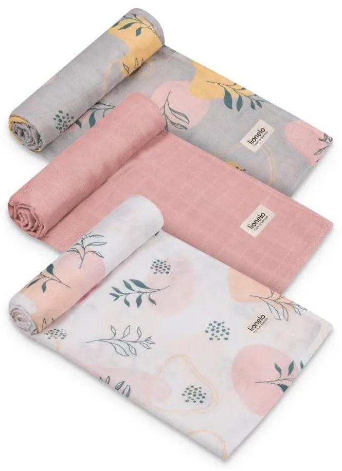| Lionelo - SADA 3x Bambusová plena BAMBOO SET 70x70 cm Leaf | 5903771707282