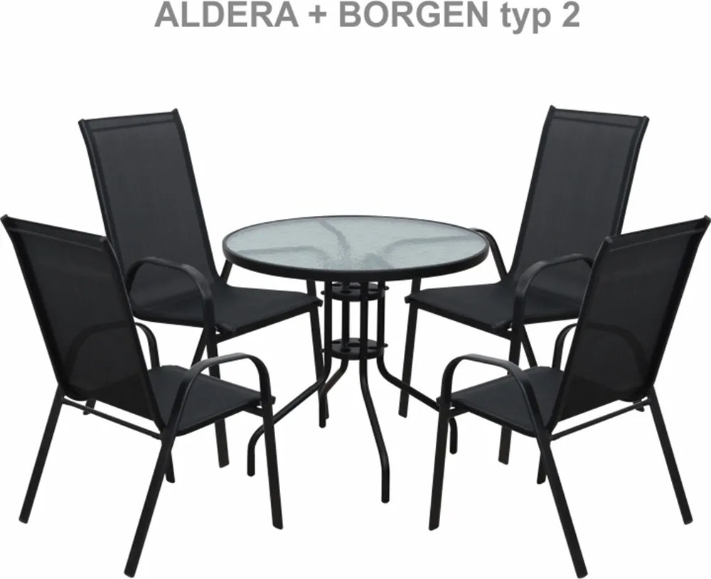 Kondela Židle, stohovatelná, tmavě šedá/černá, ALDERA