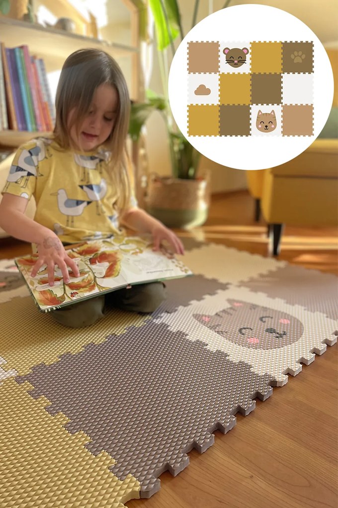 Minideckfloor podlaha 12 dílů - mráček, myška, kočka a tlapka 25-12-02