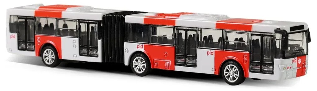 RAPPA Kovový kloubový autobus DPP - PID Praha červený, 18 cm