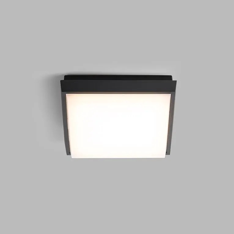 LED2 5130834 Quado S, antracitové venkovní čtvercové svítidlo, 10W LED 3000K, 17x17cm, IP54