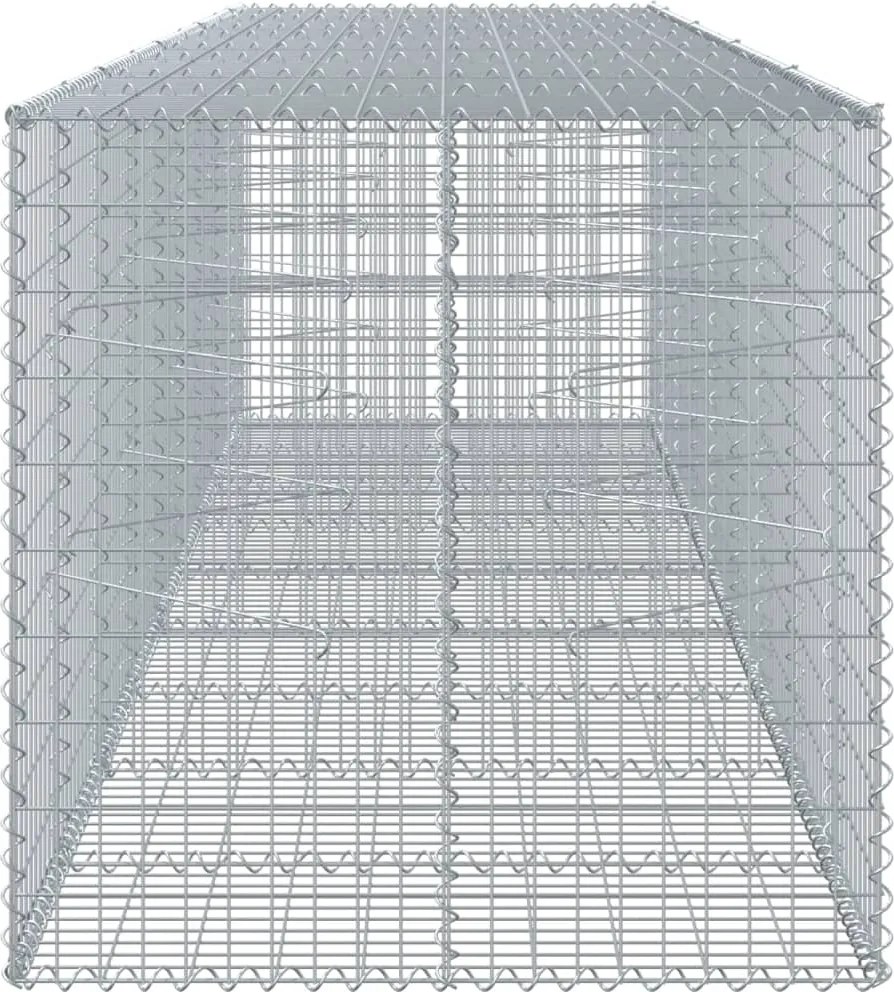Gabionový koš s víkem 450 x 100 x 100 cm pozinkované železo 3295197