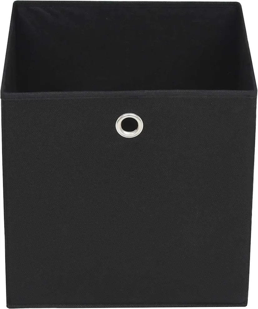 Úložné boxy 4 ks netkaná textilie 32 x 32 x 32 cm černé 245745