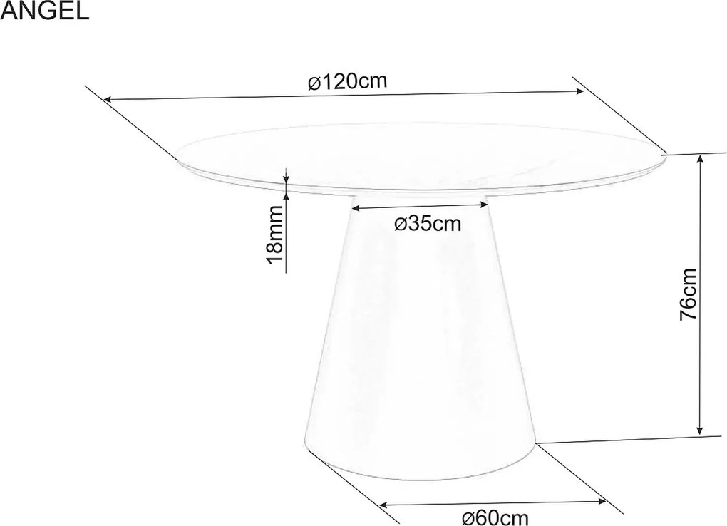 Kulatý jídelní stůl ANGEL 120x120 cm, dekor dub