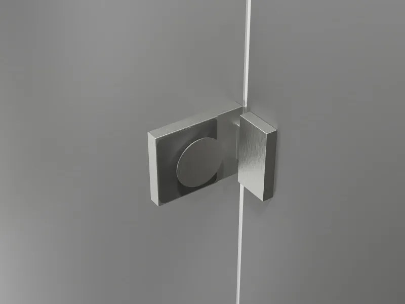 Mexen Lunar-B L výklopný sprchový kout pravý 80 x 80 cm, čiré sklo, broušená ocel, 832L-080-080-97-00-P