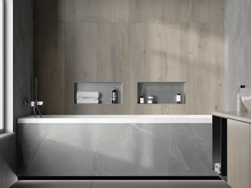 Mexen X-Wall-NR nástěnná polička bez límce 45 x 20 cm, inox - 1911452010