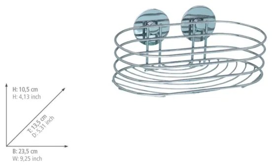 WENKO 18775100-Polička TURBO-LOC RUND STAHL 23,5x13,5 cm lesk. chrom