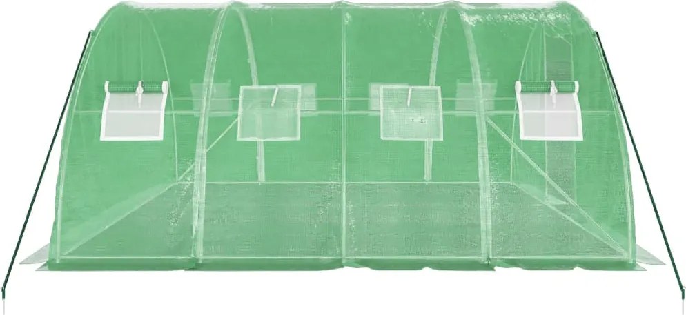 Skleník s ocelovým rámem zelený 16 m² 4 x 4 x 2 m 3188061