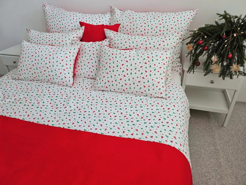 Nelly Francouzský lněný povlak na přikrývku - super soft Vánoční stromek Rozměr: 220/200 CM ZIP