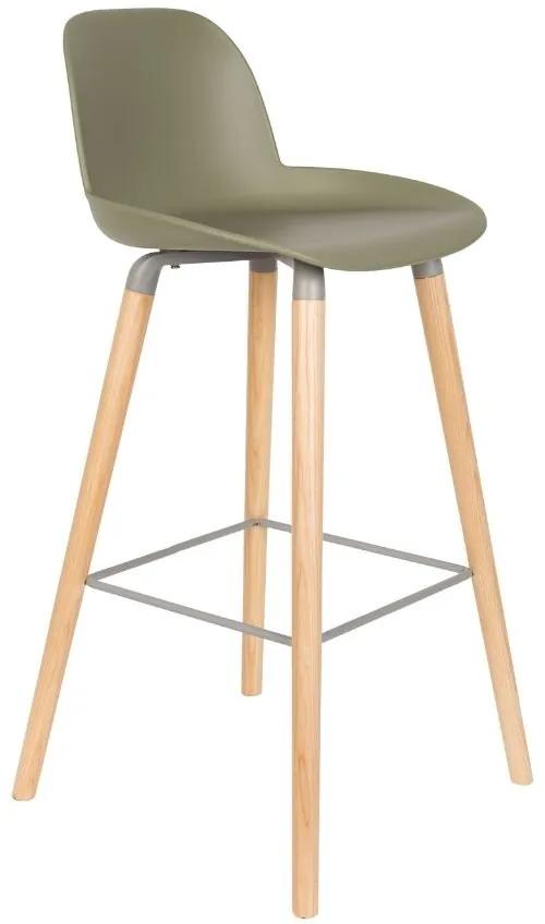 OnaDnes -20% Zelená plastová barová židle ZUIVER ALBERT KUIP 75 cm