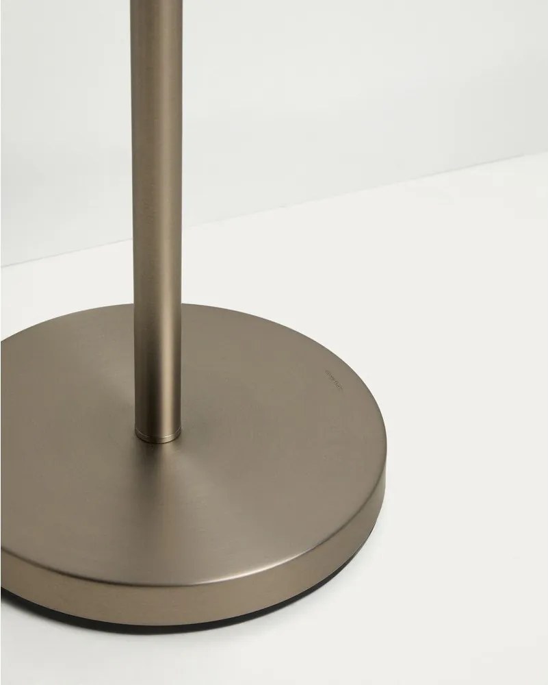 Stojací lampa ve stříbrné barvě s textilním stínidlem (výška 153 cm) Navat – Kave Home