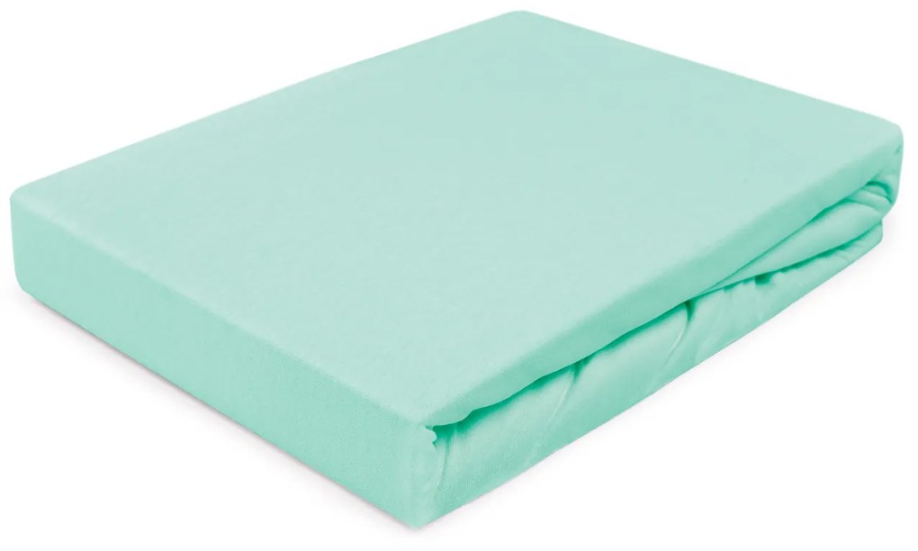 DĚTSKÉ JERSEY PROSTĚRADLO 039 80X160 CM MENTOLOVÉ