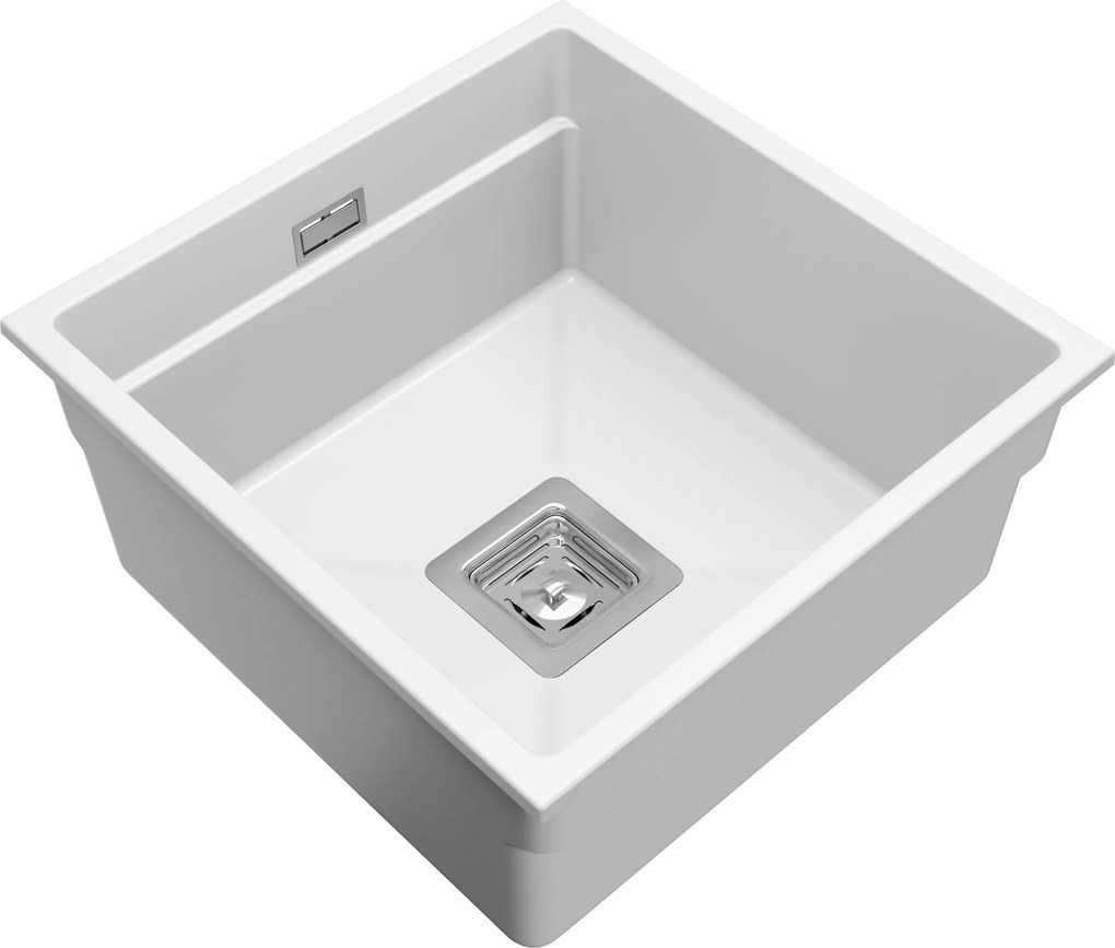 Gamma Decor 4445, 1-komorový granitový dřez 440x450x215 mm, bílá, GMA-ZLE000133