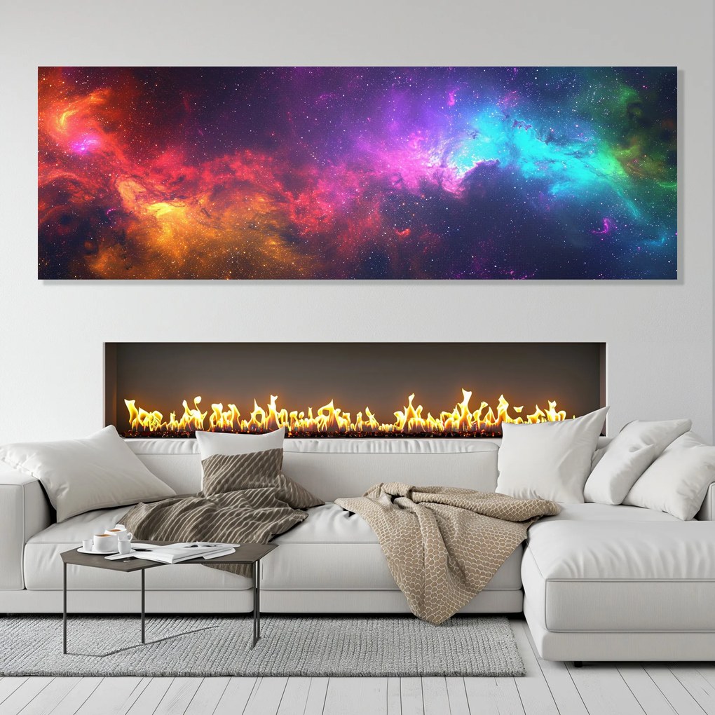 Obraz na plátně - Vesmírná galaxie Ulmeon FeelHappy.cz Velikost obrazu: 150 x 50 cm