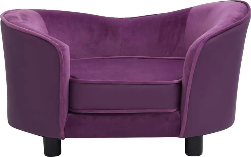 Pohovka pro psy vínová 69 x 49 x 40 cm plyš a umělá kůže 171035