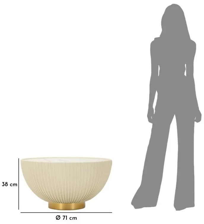 Designový konferenční stolek Calixtus 71 cm krémový
