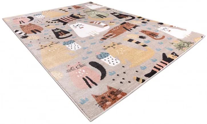 Dywany Łuszczów Dětský kusový koberec Fun Kittens Cats beige - 280x370 cm