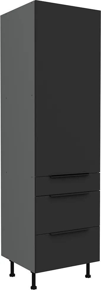 ARIA ab | vysoká skříňka 60 DKS-215 3S1F potravinová | UNI DVÍŘKA | 60 cm | PREMIUM BOX | antracit/černá