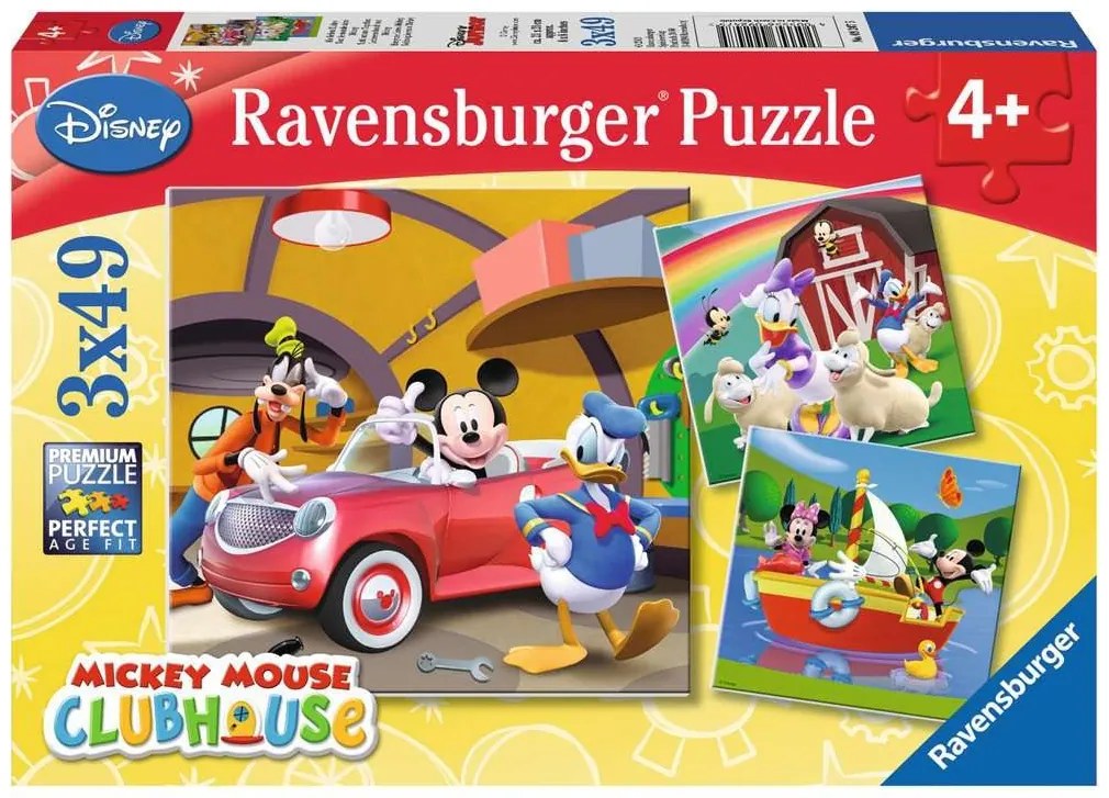 Ravensburger puzzle mickeyho klubík 3x49 dílků