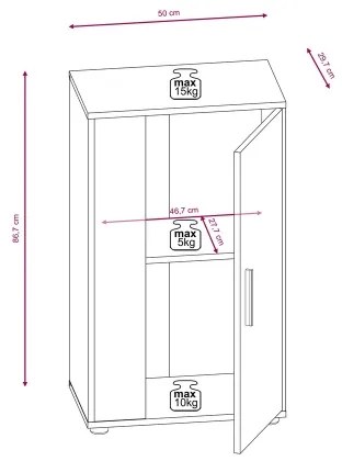 Obývací stěna BRICK bílá/černá