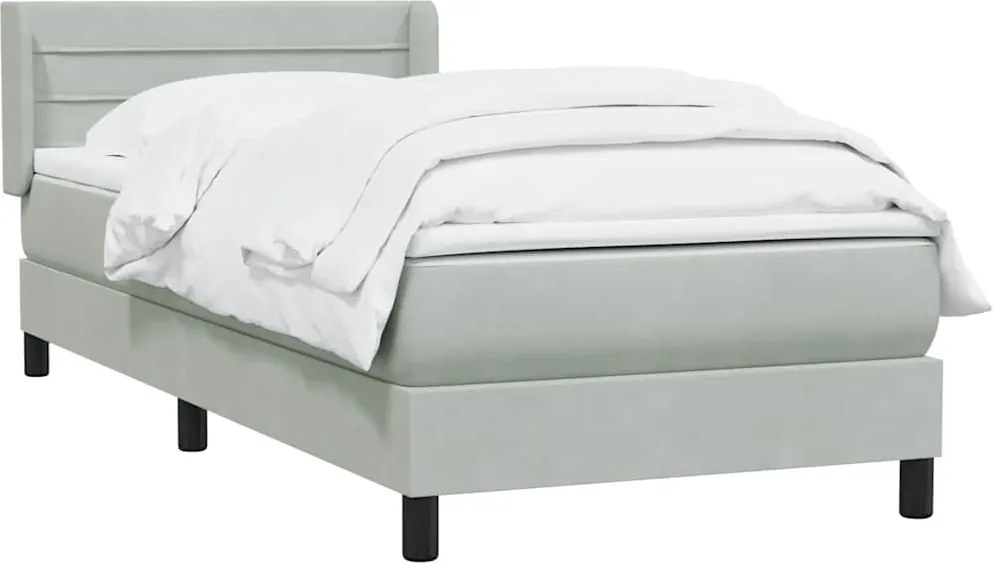 Box Spring Postel s matrací Světle šedá 90x220 cm Samet 3318225