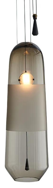 Luxusní skleněné závěsné svítidlo Limpid Light L Délka kabelu: 3500 mm, Sklo: Kouřové, Stmívání: Stmívatelné fázově